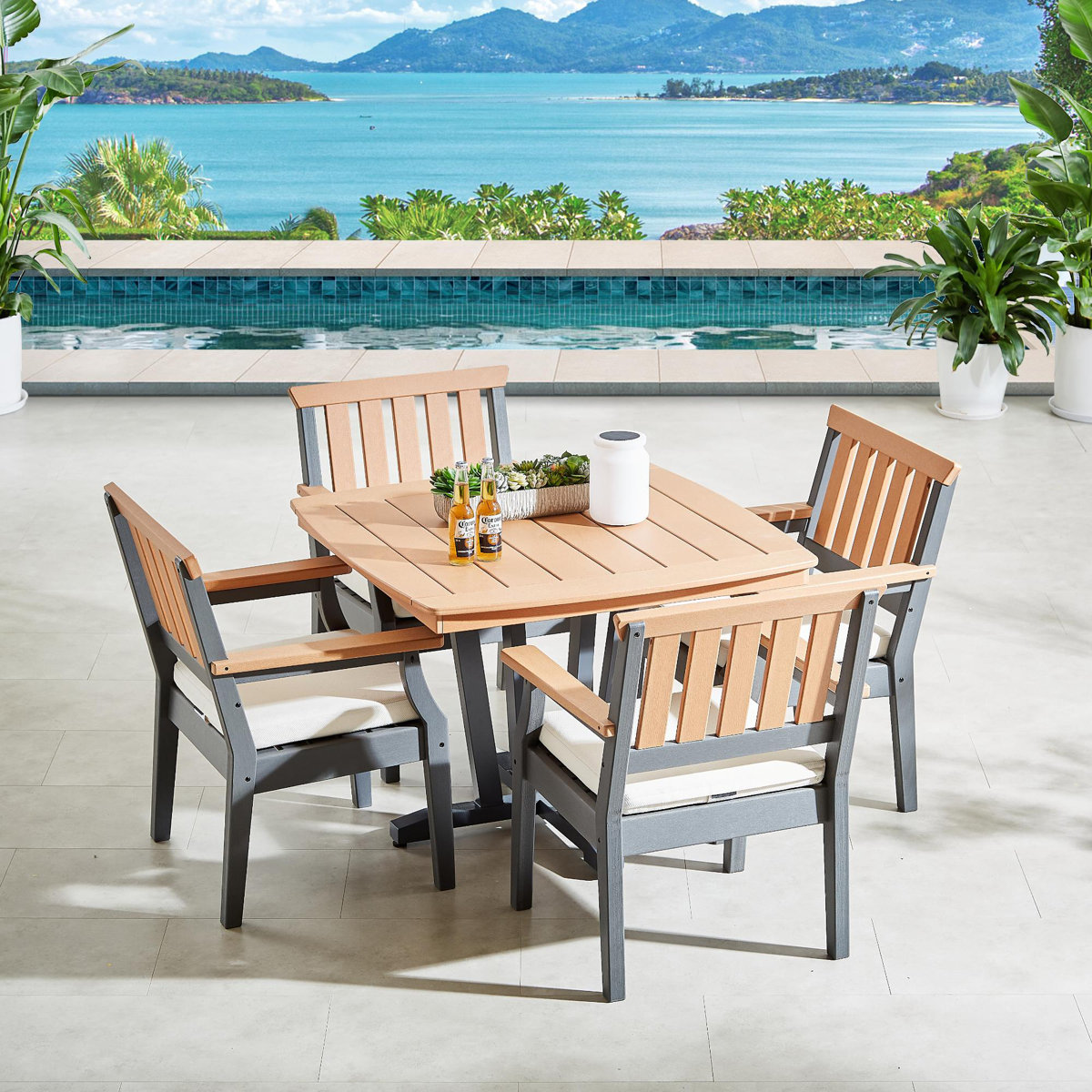 Murcano Eastlake Outdoor Dining Set with armchairs | Wayfair
